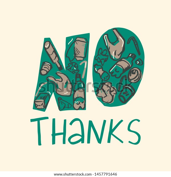 No Thanks Vector Quote Lettering About 스톡 벡터(로열티 프리) 1457791646 ...