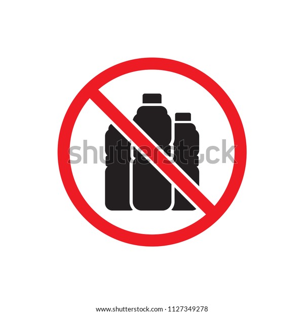 No Throwing Plastic Bottles Sign Icon Stock Vector (Royalty Free ...