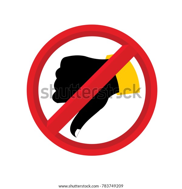 No Thumb Down Sign Art Design Stock Vector (Royalty Free) 783749209 ...