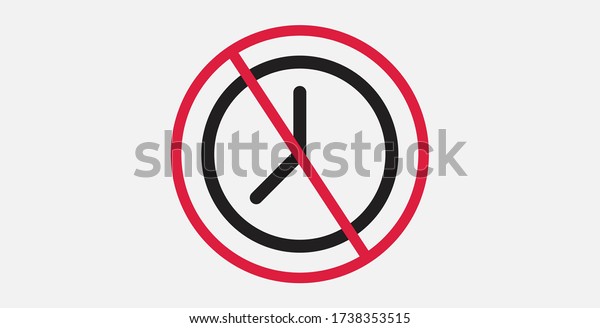 No Time Ban Stop Signs Prohibition Stock Vector (Royalty Free ...