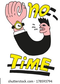 No Time Man Clock On Hand Stock Vector (Royalty Free) 178593794 ...