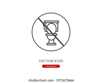 No Toilet Vector Icon Editable Stroke Stock Vector (Royalty Free ...