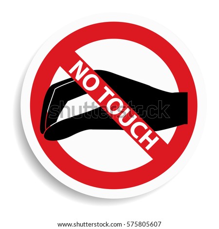 No Touch Sign On White Backgroundvector 스톡 벡터(사용료 없음) 575805607 ...