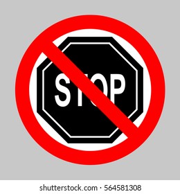 No Traffic Sign Stop Vector Forbidden 스톡 벡터(로열티 프리) 564581308 ...