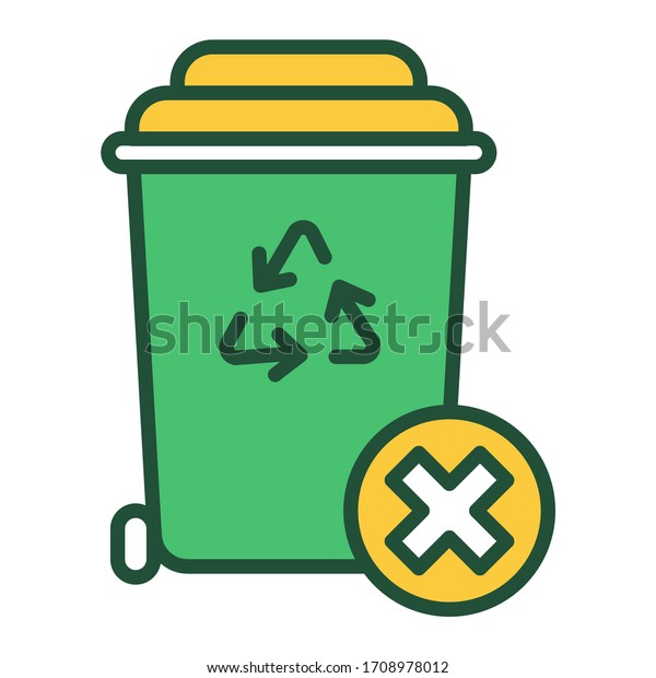 No Trash Bin Color Line Icon Stock Vector (Royalty Free) 1708978012 ...