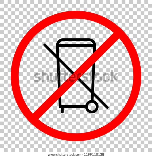 No Trash Bin Crossed Litter Linear Stock Vector (Royalty Free ...