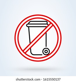 No Trash Bin Crossed Simple Vector Stock Vector (Royalty Free ...