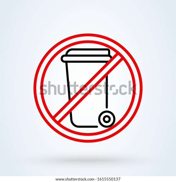 No Trash Bin Crossed Simple Vector Stock Vector (Royalty Free ...