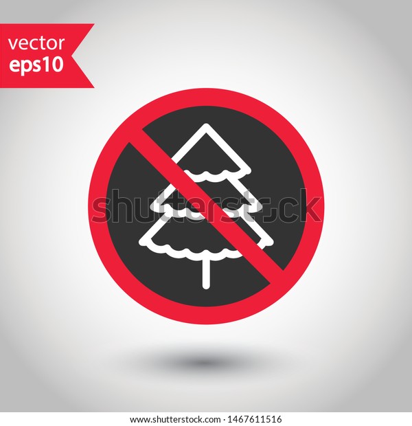 No Tree Icon Forbidden Tree Icon Stock Vector (Royalty Free) 1467611516 ...