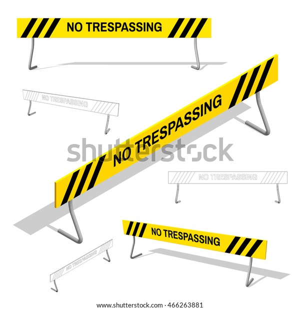 No Trespassing Sign Set Isolated On Stock Vector (Royalty Free ...