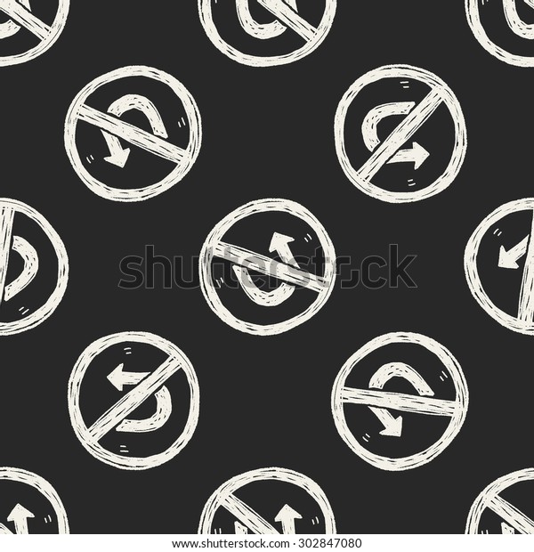 No Turn Back Doodle Seamless Pattern Stock Vector (Royalty Free ...