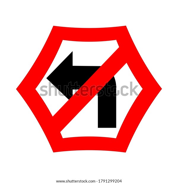 No Turn Left Logo Design Stock Vector (Royalty Free) 1791299204