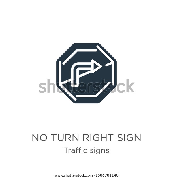 No Turn Right Sign Icon Vector: เวกเตอร์สต็อก (ปลอดค่าลิขสิทธิ์) 1586981140 | Shutterstock