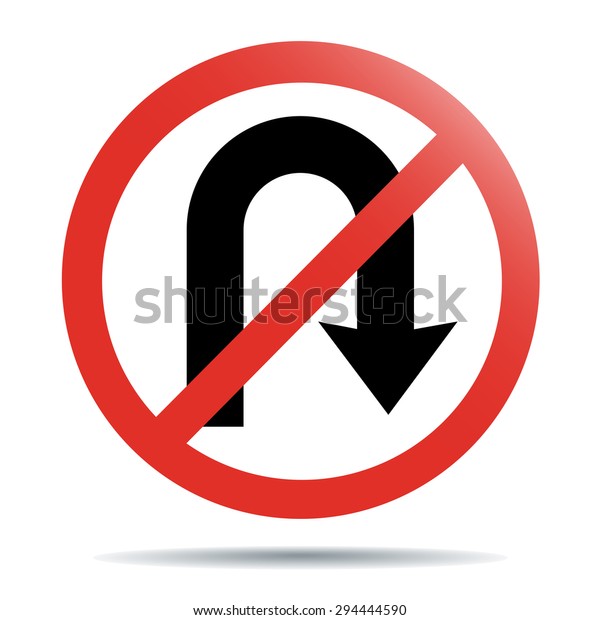 No U Turn Traffic Sign On Stock Vector (Royalty Free) 294444590 ...