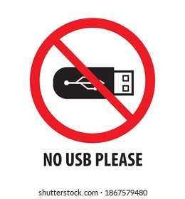 No Usb Please Sign Vector Stock Vector (Royalty Free) 1867579480