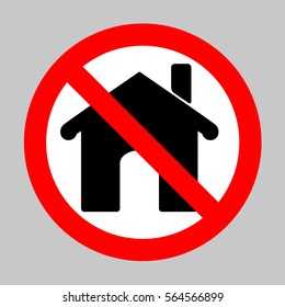 Vector No House Home Sign Illustration Stock Vector (Royalty Free ...