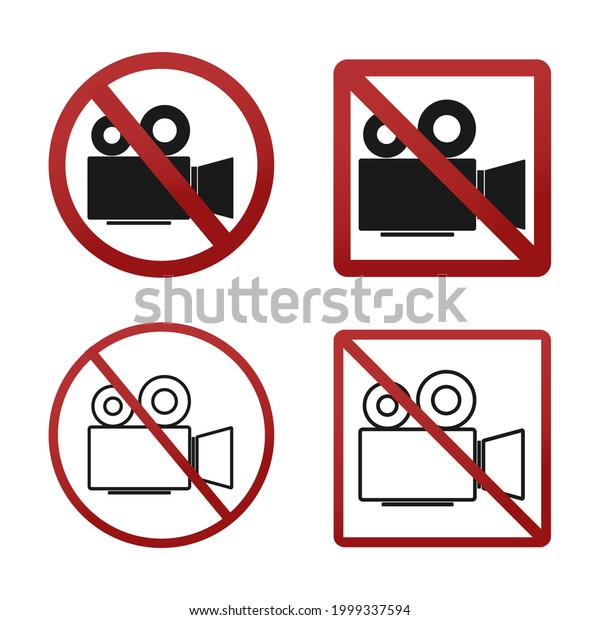 Vektor Stok No Video Recording Filming Prohibited Illustration (Tanpa ...