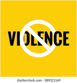 No Violence Sign Stock Vector (Royalty Free) 589321169
