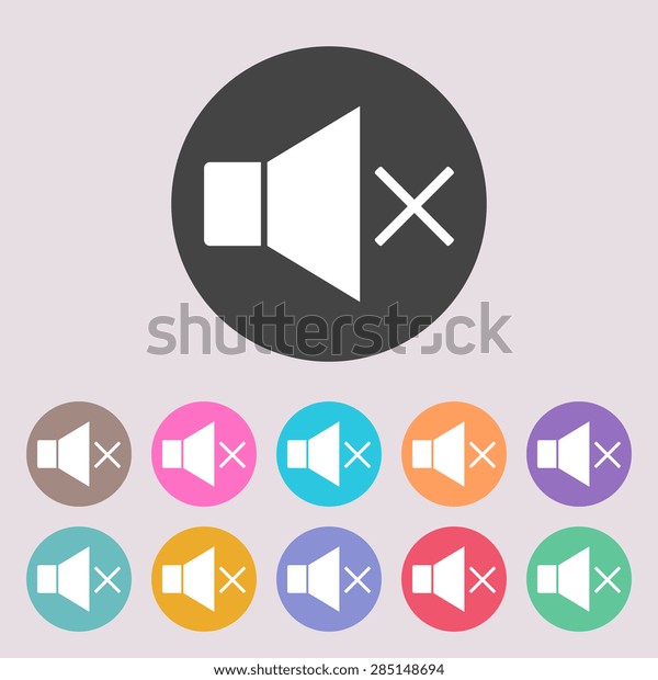 No Volume Icon Set Colored Icons Stock Vector (Royalty Free) 285148694 ...