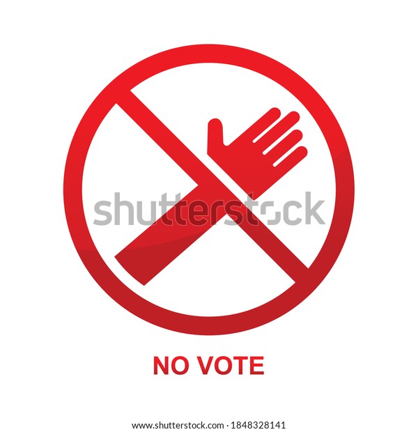 No Vote Sign Isolated On White Stock Vector (Royalty Free) 1848328141 ...