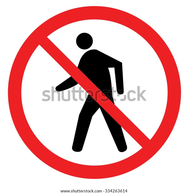 No Walking Traffic Sign Prohibition No Stock Vector (Royalty Free ...