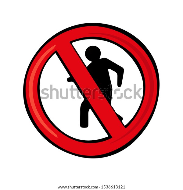 No Walking Traffic Sign Vector Icon Stock Vector (Royalty Free) 1536613121