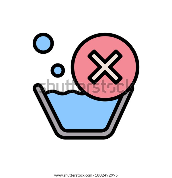 No Wash Icon Simple Color Outline Stock Vector (Royalty Free ...
