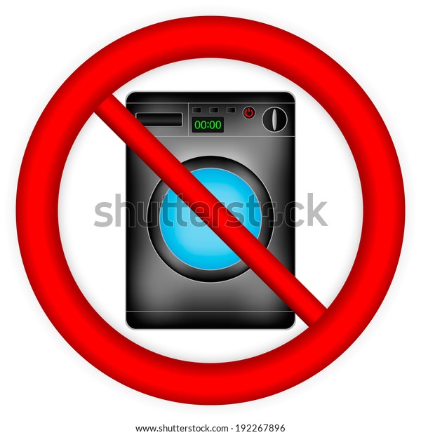 No Washing Machine Sign On White: vector de stock (libre de regalías ...