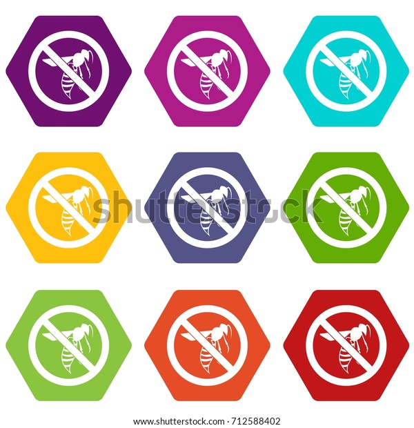 No Wasp Sign Icon Set Many Stock Vector (Royalty Free) 712588402 ...
