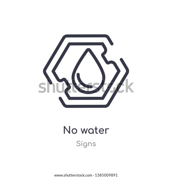 No Water Outline Icon Isolated Line Stock Vector (Royalty Free ...