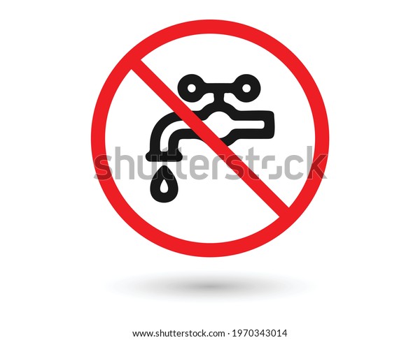 No Water Tap Sign Vector Icon Stock Vector (Royalty Free) 1970343014 ...
