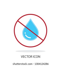No Water Warning Sign Vector Icon Stock Vector (Royalty Free ...