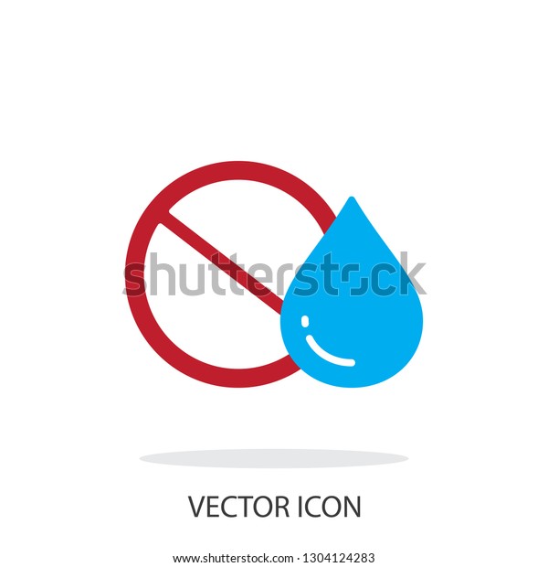 No Water Warning Sign Vector Icon: vector de stock (libre de regalías ...
