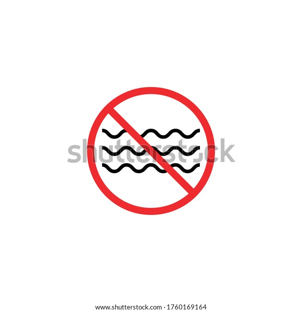 No Waves Sign Illustration Wave Icon Stock Vector (Royalty Free ...
