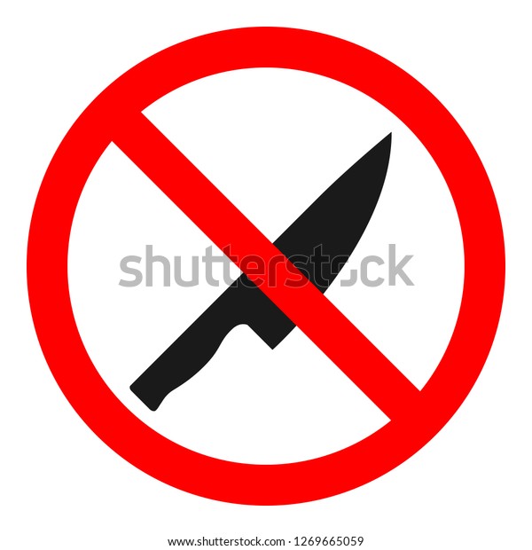 No Weapons Sign Knife Red Crossed Stock Vector (Royalty Free ...