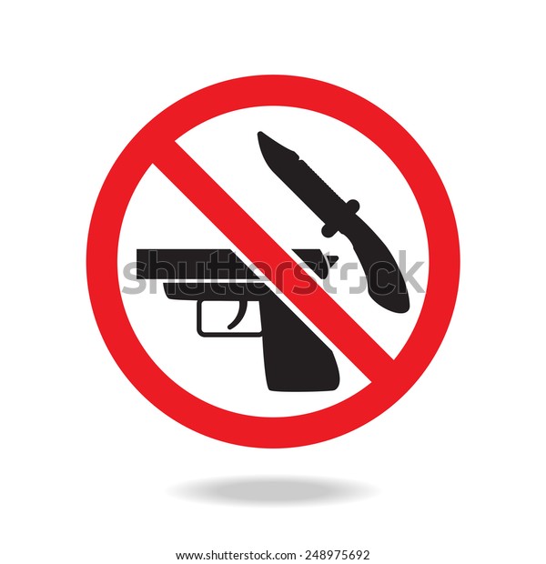 No Weapons Sign Symbol Stock Vector (Royalty Free) 248975692