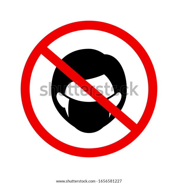 No Wear Mask Sign Vector Icon Stock Vector (Royalty Free) 1656581227 ...