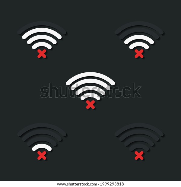 No Wifi Wifi Status Cross Mark Stock Vector (Royalty Free) 1999293818