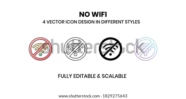 No Wifi Vector Illustration Icons Different Stock Vector (Royalty Free ...