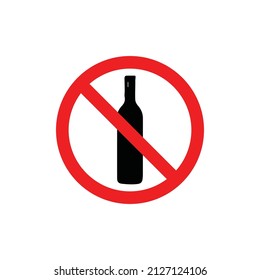 No Wine Vector Icon Mark Sign Stock Vector (Royalty Free) 2127124106