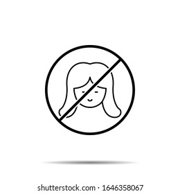 No Woman Icon Simple Thin Line Stock Vector (Royalty Free) 1646358067 ...