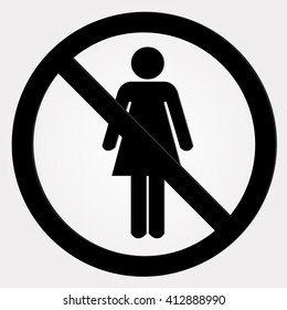 Vektor Stok No Woman Sign Isolated On White (Tanpa Royalti) 1517500871 ...