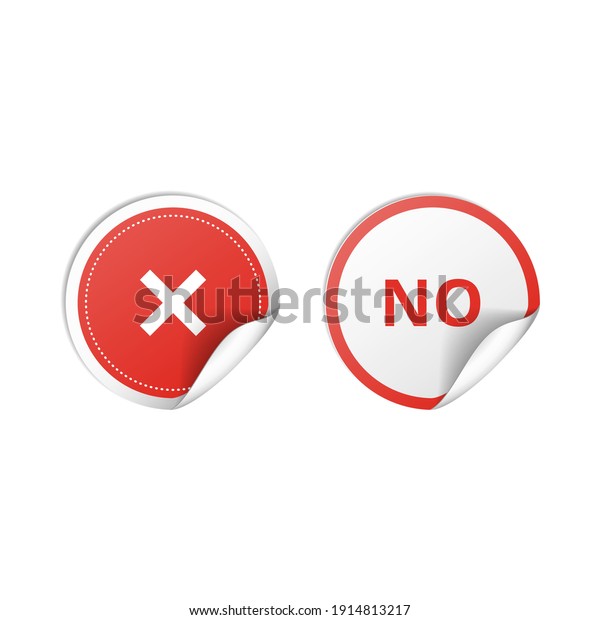 Vektor Stok No Wrong Icons Red Sticker Vector (Tanpa Royalti ...