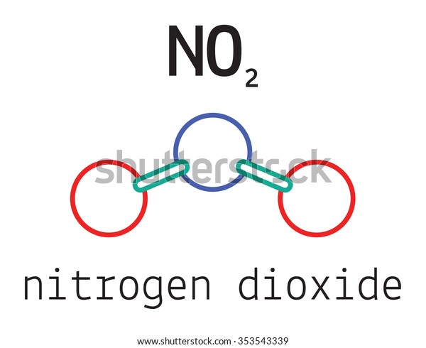 No2 Nitrogen Dioxide 3d Molecule Isolated Stock Vector (Royalty Free ...