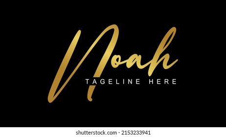 Noah Elegant Golden Vector Name Signature: vetor stock (livre de ...