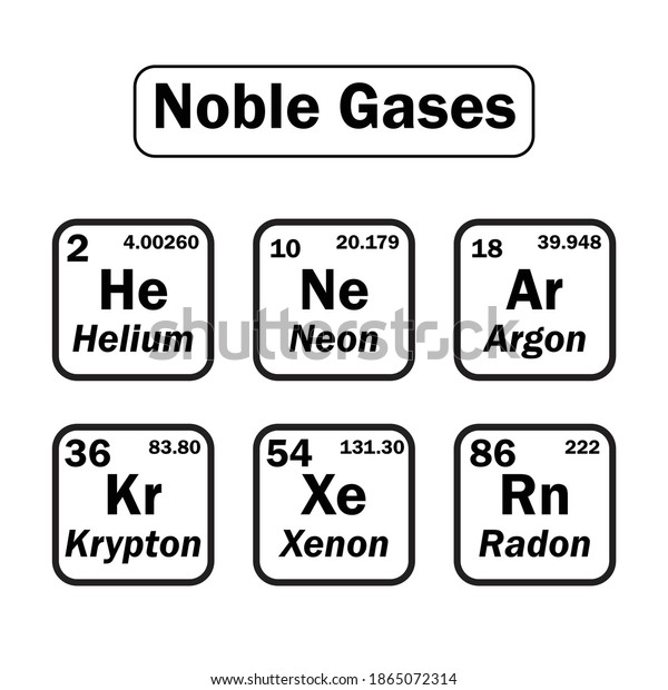 Noble Gases Elements Chemical Elements Stock Vector (Royalty Free ...