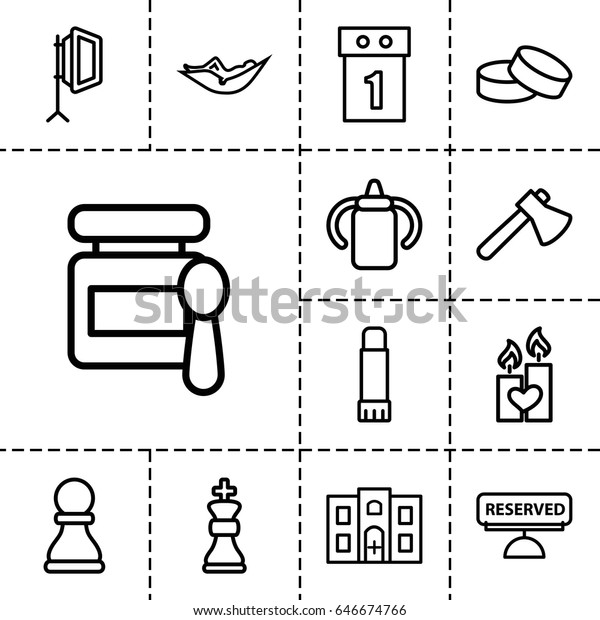 Nobody Icon Set 13 Outline Nobodyicons: vector de stock (libre de ...