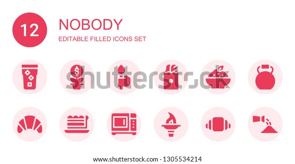 Nobody Icon Set Collection 12 Filled Stock Vector (Royalty Free ...