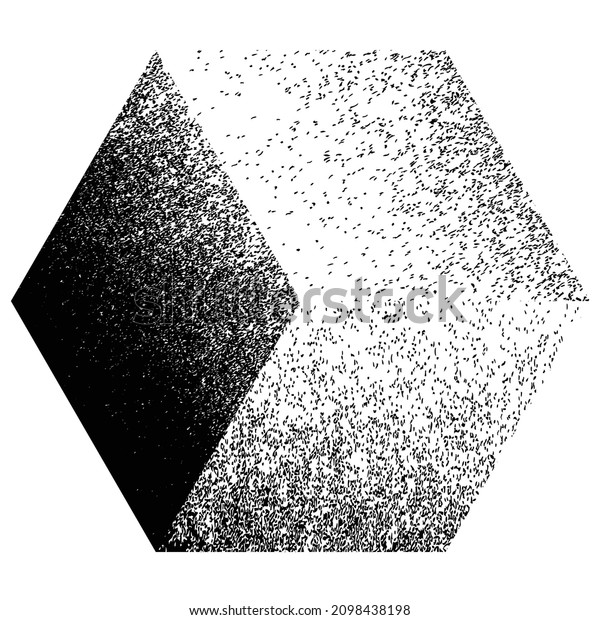 Noise Destroyed Cube Logo Trendy Grainy Stock Vector (Royalty Free ...