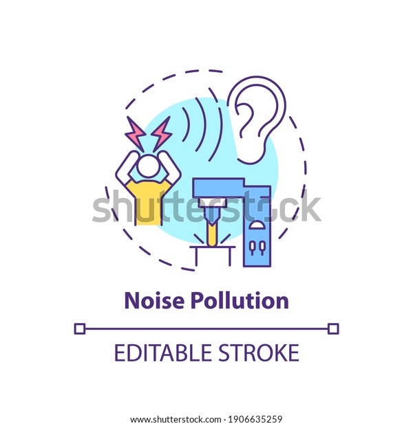 Noise Pollution Concept Icon Workplace Safety Stock Vector Royalty